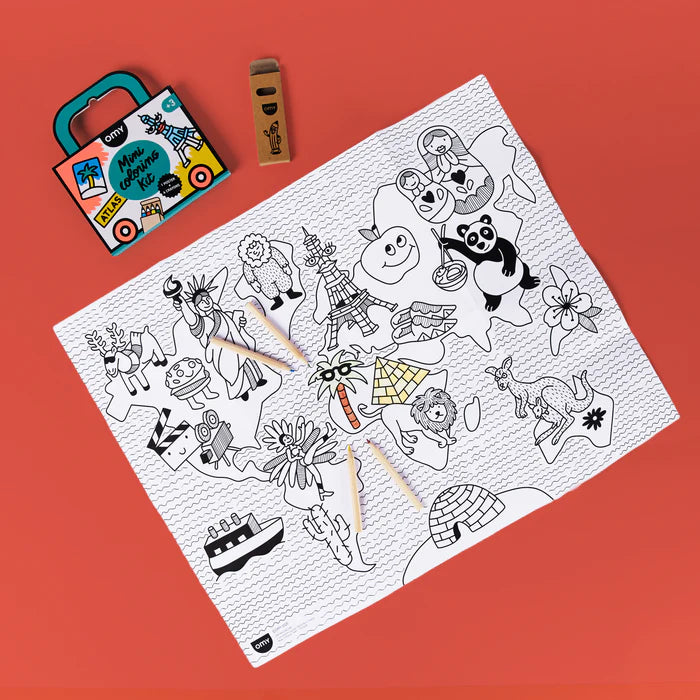 OMY COLORING POCKET - ATLAS